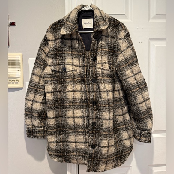Aritzia | Jackets & Coats | Aritzia Wilfred Black And Cream Plaid ...